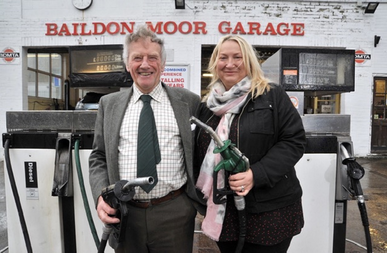 Baildon Moor Garage still uses hand attended fuel pump service ...