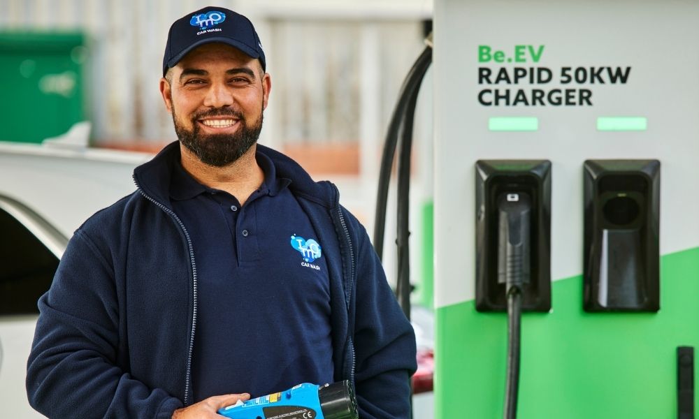 New electric vehicle charging points installed at Bradford car wash - Bradford Means Business